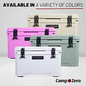 CAMP-ZERO 40L-42 Quart Hard Cooler Ice Chest, Perfect for Drinks, Beach, Picnics, Boating, Hunting, Camping and Travel with 4 Molded-in Cup Holders and Comfort Grip Handles
