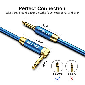 NUOSIYA Guitar Cable, 10ft Guitar Cord Instrument Cable for Electric Guitar Bass Guitar,Keyboard Mixer Amplifier Speaker Equalizer
