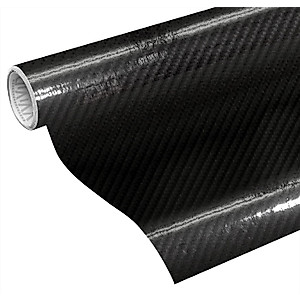 VViViD+ True Gloss Carbon Black, Vinyl Wrap Film Roll (1ft x 5ft)