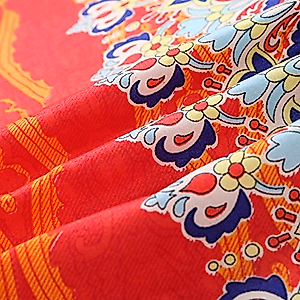 Bohemain Comforter Set Queen, Reversible Boho Down Alternative Comforter Set for All Seasons, 3 Pieces (1 Solid Comforter + 2 Pillow Shams), Soft Microfiber Bedding 90'' x 90"