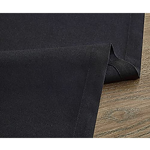 ZeeMart Basic Linen Style Table Runner, 14 x 72 Inch Black, Rustic Farmhouse Black Table Runners 72 Inches Long, Everyday Polyester Table Runner - Machine Washable & Easy Care