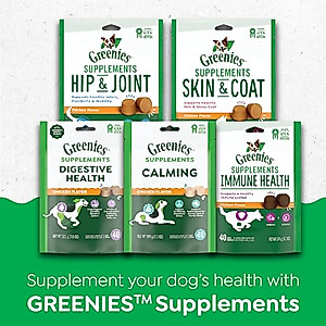 Greenies Supplements Calming Chews for Dogs Chicken Flavor, 80 Count Soft Chews Dog Calming Supplements, 14.7 oz