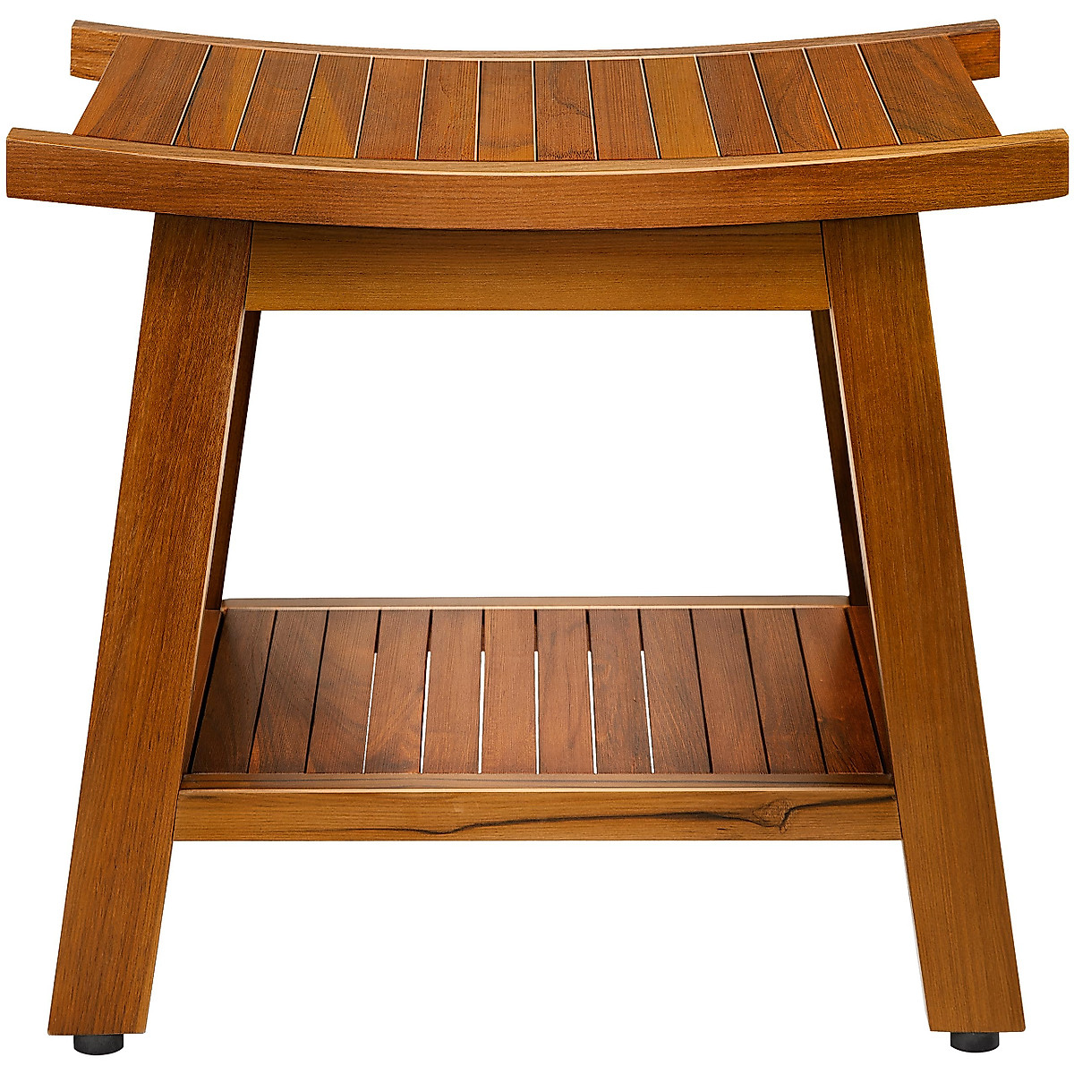TEAKMAMA 21 Inch 100% Teak Shower Bench with Storage Shelf and Handles, Teak Wood Shower Stool & Spa, Waterproof Shower Bench for Indoor and Outdoor Use, Bathroom Stools for Adults Sitting