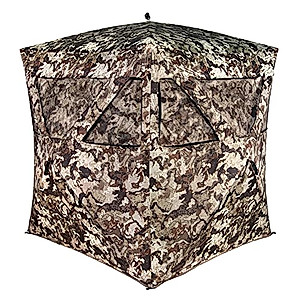 Muddy Hunting Whitetail Deer Buck Hog Watertight 300D Fabric Standing Height 66” Veil Camo Pattern Three Person Ground Blind
