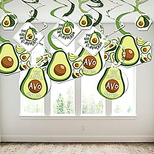Big Dot of Happiness Hello Avocado - Fiesta Party Hanging Decor - Party Decoration Swirls - Set of 40