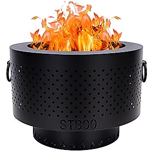 Smokeless Fire Pits for Outside with Portable Carrying Storage Bag, 13x8.7 Inch Low Smoke Camping Stove, Portable Firepits Outdoor Wood Burning for Bonfire Picnic Backyard Cooking on Beach, Black, S