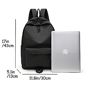 BONVEN Backpack for School,Black Backpack for 15.6 inch Laptop Classic Daypack for High School College