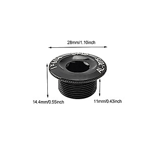 EMVANV Bicycle Crankset Screws, Practical M19 Cycling Cranket Crank Fixing Bolt, Durable Bottom Aluminum Alloy Crankset Nut Cove-r Cap
