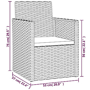 DYRJDJWIDHW Patio Armchair Outside bar stools,Outdoor Chairs,Patio Set,Outdoor Chairs Set of 2,Outdoor Patio,Outdoor bar stools,with Cushion Black Poly Rattan