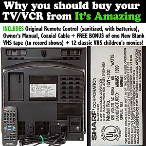 Sharp 13VT-L100 13" Television TV/VCR Combo w/ VHS HQ