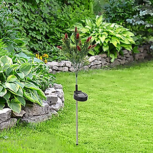 Uonlytech 2pcs Solar Christmas Lights Outdoor Figurine Light Xmas Lawn Lights Christmas Pathway Markers Pinecone Lawn Light Christmas Lights Outdoor Led Lamp Outside Lamp Solar Light Plastic