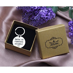 LParkin You're My Favorite Asshole Keychain Funny Man Valentines Day for Husband Boyfriend Gifts