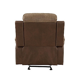 Lexicon Glendale Polished Microfiber Glider Manual Reclining Chair in Brown
