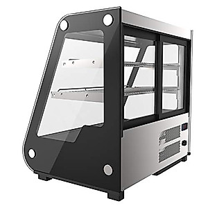 KoolMore - CDC-4C-BK 27" Commercial Countertop Refrigerator Display Case Merchandiser with LED Lighting - 4.6 cu. ft, Black and Stainless Steel (858154008300)