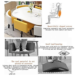 Topjia Rectangle/Oval Dining Table Set for 6 Chairs,Modern Dining Table & Coffee Table and 1Table and 6 Chairs Chair Set,for Kitchen Lounge Living Room,7-Piece Meeting Room Table, Black and White