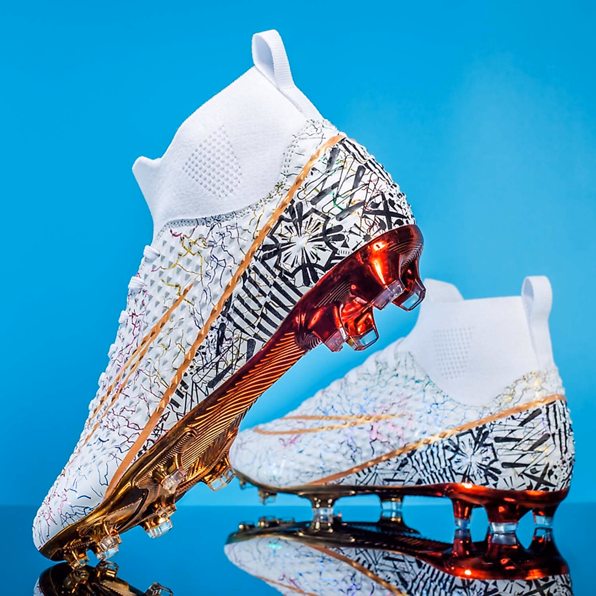 Dennger Boys Girls Soccer Cleats Kids Outdoor Indoor Football Trainning Shoes Athletic Turf Cleats Sneaker Shoes