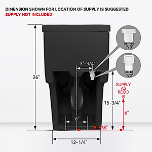 HOROW T0338WB Elongated One Piece Toilet Black, Compact Modern Toilet with Comfortable Seat Height, ADA Chair Height 17.3", Power Dual Flush 0.8/1.28 GPF & MAP 1000g, Matte Black, 12" Rough-in