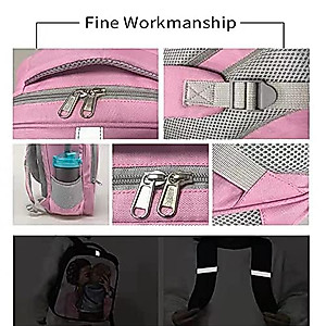 Custom 13 Inch Schoolbag TurnRed Anime Reflective Stripe Pink Girls Backpack