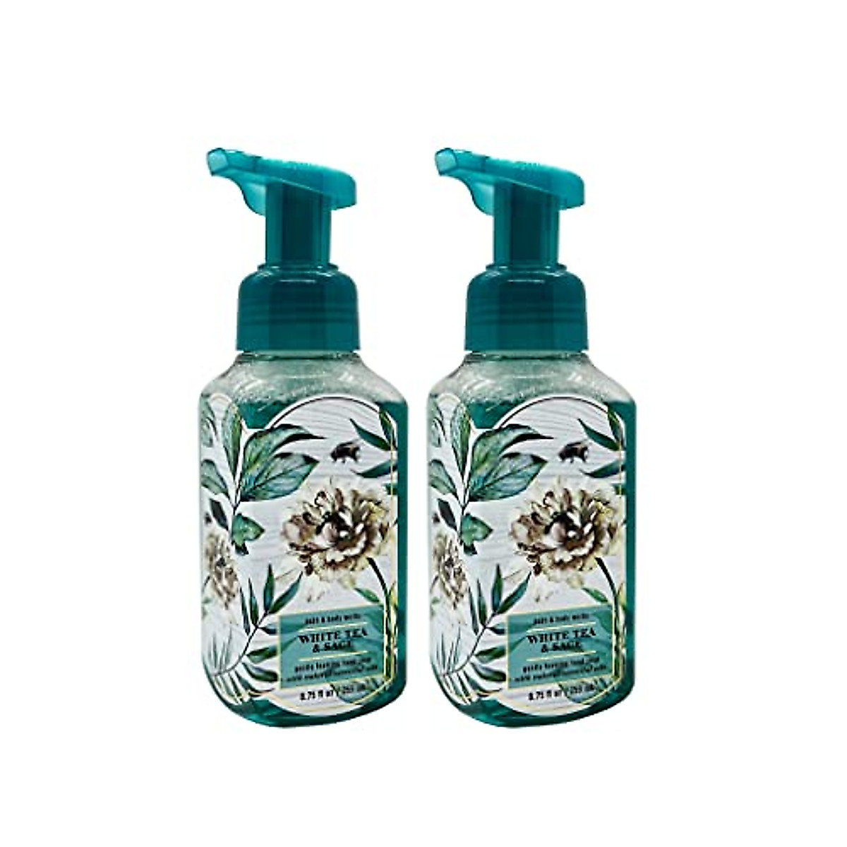 Bath and Body Works Gentle Foaming Hand Soap, White Tea and Sage 8.75 Ounce (2-Pack) with Ginseng Extracts