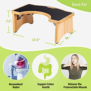 StrongTek Wooden Toilet Stool, Foldable Potty Stool, Squat Poop Step Stool, Extra Thick & Durable, 350 Lbs Capacity, Anti-Slip, Easy Storage, Ideal for Elderly, Kids & Pregnant Women