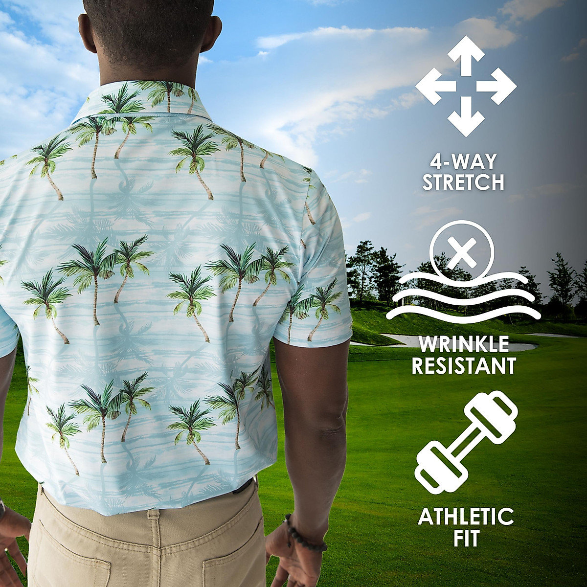 YATTA GOLF Athletic Performance Golf Shirt for Men - (XX-Large) - Dry-fit Comfort, Moisture Wicking, 4-Way Stretch, Short Sleeve Casual Polo Shirt