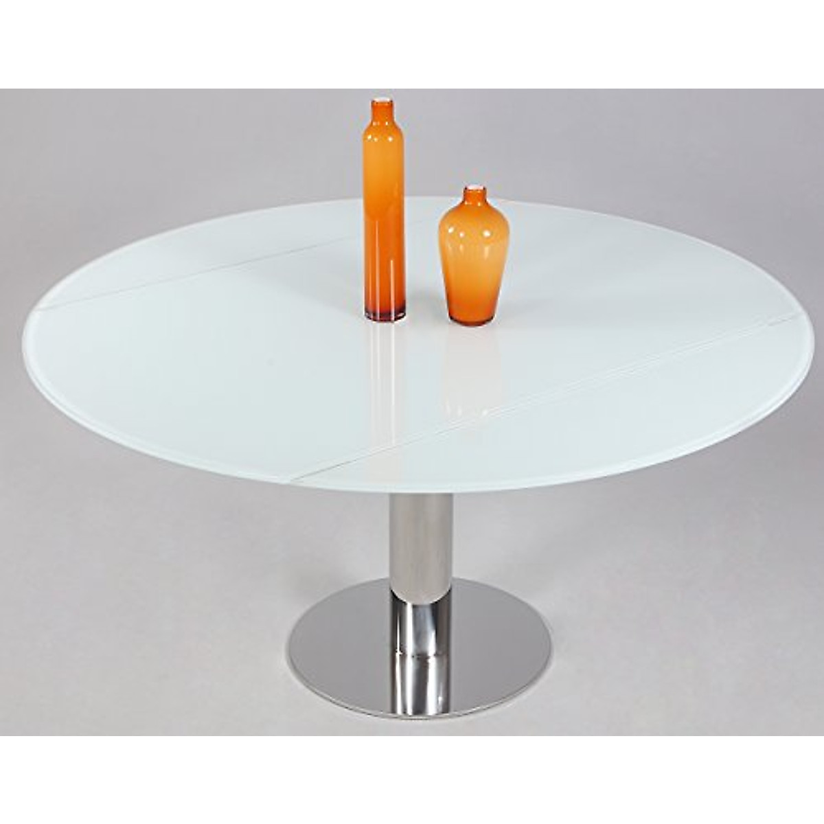 MILAN DT-CRM Talia White Glass Round Dining Table