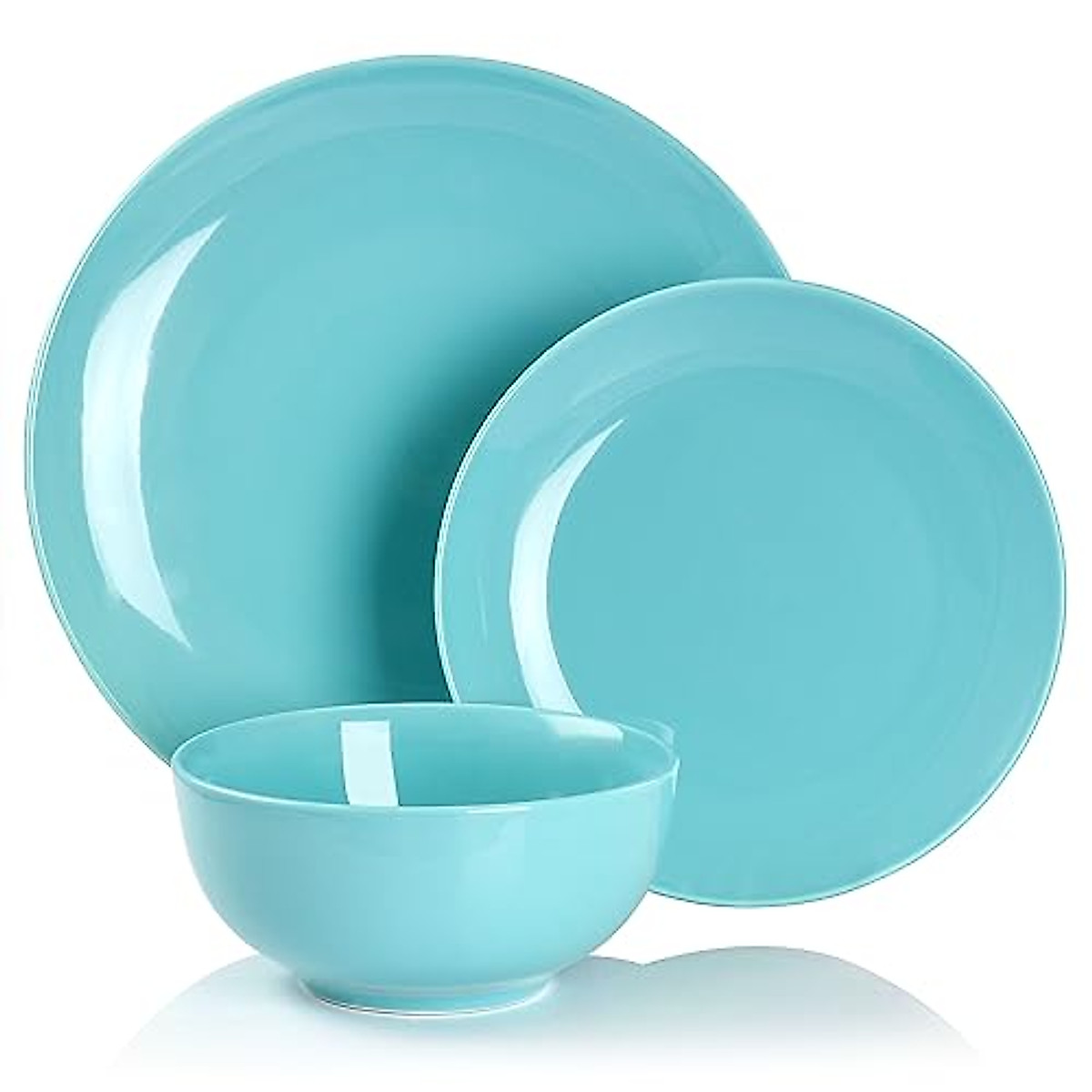 Elama Luna Porcelain Dinnerware Set (Blue), Service for 6, 18 Piece