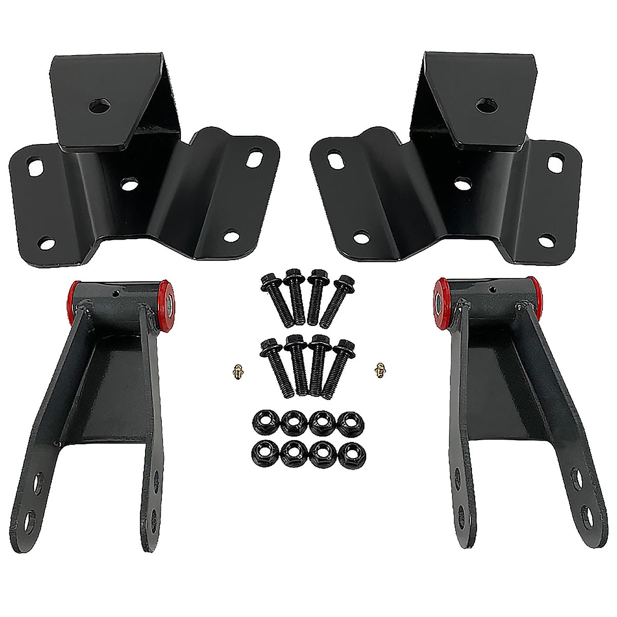 BST BSSP 4" Drop Kit Leveling Lowering Shackles Hangers Kits Compatible with 1973-1996 F-ord F-150 F100 Rear Drop Hangers & Shackles Drop Kit Lowering