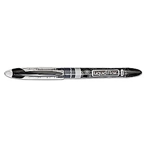 Liquid Flair Porous Point Stick Pen, Black Ink, Medium, Dozen