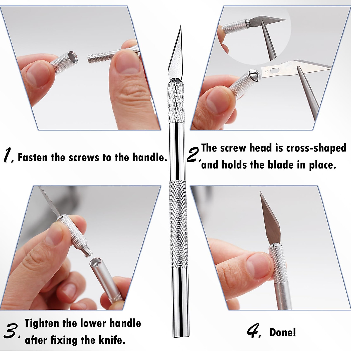 EuTengHao 20Pcs 3D Metal Model Kit Professional Metal Puzzle Tool Set for DIY 3D Metal Jigsaw Puzzles with Tab Edge Cone Shape Bending Assist Tools Nozzle Nose Pliers Tweezers Files Carving Knives