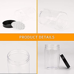 8 oz Durable Plastic Jars, Accguan Clear Container for Food Storage, Airtight Plastic Jars Ideal For Dry Food, Spices and Bird Feed Storage, 30 PACK
