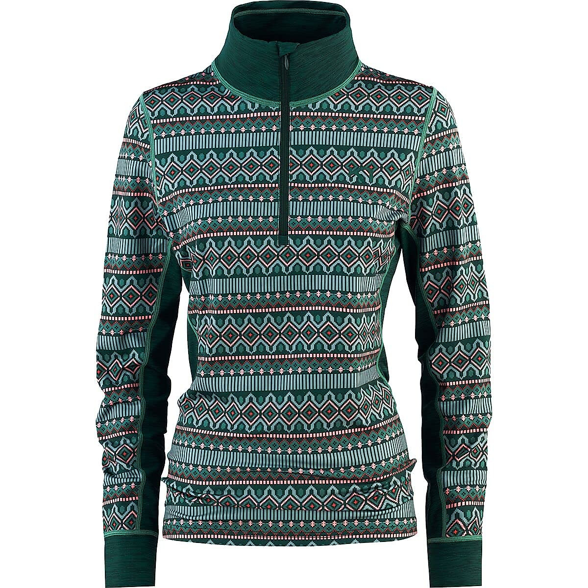 Kari Traa Women's Lune Half Zip Base Layer Shirt, R-Pine, X-Small