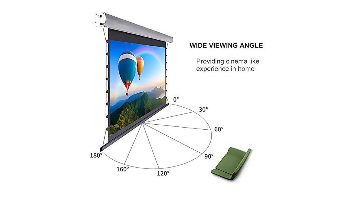 FMOGE 133-Inch 4K ALR Motorized Projection Screen for Home Theater