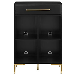 Crosley Furniture Juno Record Storage Cube Bookcase, Black