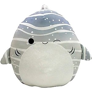 Squishmallows 16-Inch Grey Striped Whale Shark with White Belly Plush - Add Sachie to Your Squad, Ultrasoft Stuffed Animal Large Plush Toy, Official Kelly Toy Plush