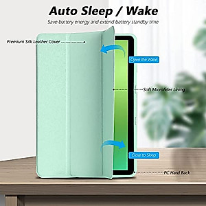 2022 Fire 7 Tablet Case, All-New Kindle Fire 7 Tablet 12th Gen Case, Slim Folding Trifold Cover - Two Stand Angles - Auto Wake/Sleep Case (Mint Green)