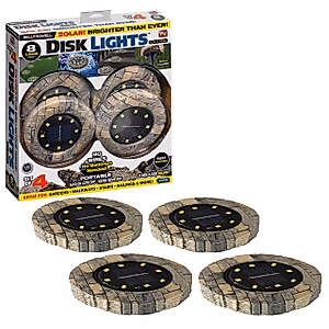 Bell+Howell Disk Lights Stone 8-Bulb Auto On/Off Outdoor Camouflaged LED Lighting As Seen On TV