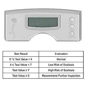 Electronic Scoliometer, High Accuracy Easy Operation 0 to 30 Degree Scoliosis Meter Portable Compact Size with Storage Bag for Hospital