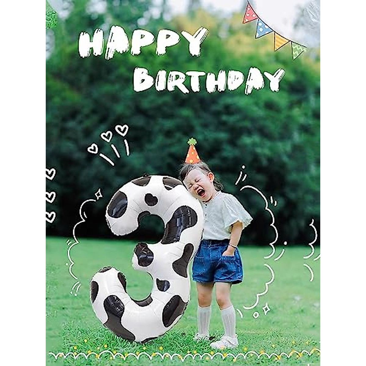 Gallasy 40-Inch Cow Print Number Balloon, Huge Cow Number 30 Foil Helium Balloon for 30th Birthday Party Decoration, 30th Anniversary, 30th Birthday Decorations for Women & Men