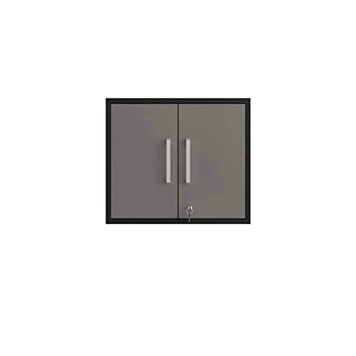 Manhattan Comfort Eiffel Garage Cabinets and Storage System, Set of 2, Matte Black and Grey