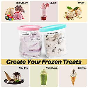 YUTENG 24 oz. Extra Pint | Containers Replacement for Ninja Creami Deluxe 11-in-1 XL Pints and Lids - 4 Pack, Compatible with Ninja Creami NC500, NC501 Series Ice Cream Maker, Dishwasher Safe