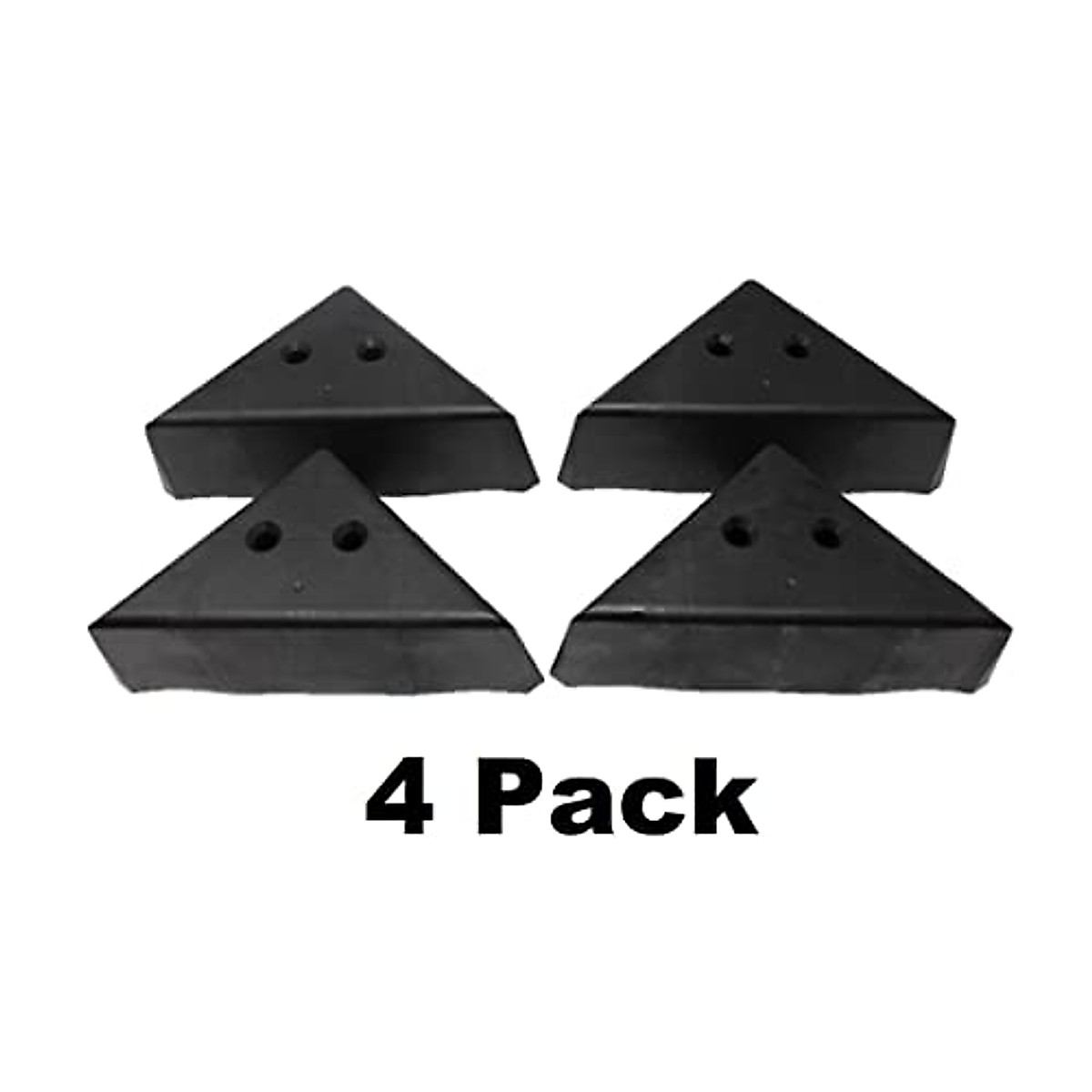 JSP Manufacturing 3" Triangle Plastic Furniture Black Corner Legs - Sofa Couch Chair Ottoman (4 Legs)