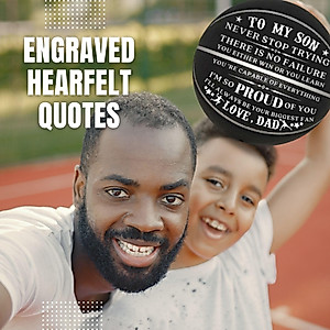 CybGene Engraved Basketball for Son, to My Son Basketball from Dad, Personalized Engraved Basketball with Warm Message to Son from Dad - I'll Always be Your Biggest Fan