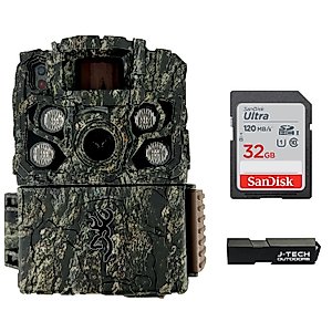 Generic Browning Strike Force FHDR Trail Game Camera Bundle Includes 32GB Memory Card and J-TECH Card Reader (26MP) | BTC5FHDR, Camo