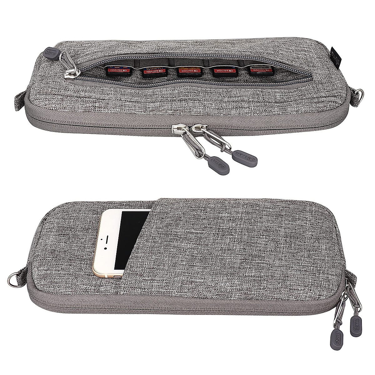 sisma Switch Case Compatible with Nintendo Switch or Switch Lite, Lightweight Soft Travel Carrying Case Storage Pouch Protective Cover, Grey