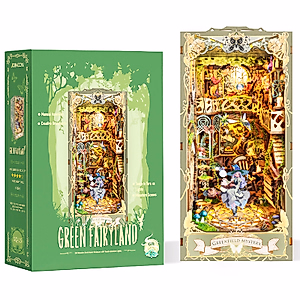 ROCOXIA DIY Book Nook Kit, DIY Miniature Booknook, Book Nook Shelf Insert, Birthday Thanksgiving Day Christmas (Greenfield Mystery)