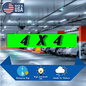 VERSA-TAGS 7.5" Black/Green Vinyl Number Decals 11 Dozen Set Windshield Pricing & 1 Pack of Each of 4X4, Buy Here Pay Here, Financing Available 14.5" x 2.75" Sticker Windshield Decal Auto Dealership