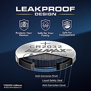 Allmax CR2032 Lithium Coin Batteries (10 Count) – Longest Lasting, Perfect for Key Fobs & Garage Door Openers, 10-Year Shelf Life, Leakproof Design – 3V
