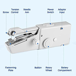 Portable Sewing Machine, Mini Sewing Professional Cordless Sewing Handheld Electric Household Tool - Quick Stitch Tool for Fabric, Clothing, or Kids Cloth Home Travel Use