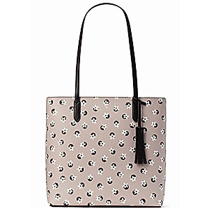 Kate Spade Tassle Charm White Floral Tote Bag Handbag & Wallet Set Neutral Multi